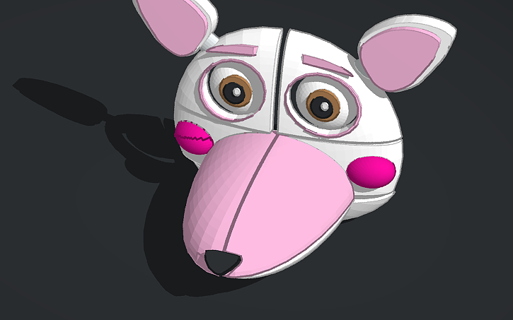 3D design Funtime foxy mask Fnaf - Tinkercad