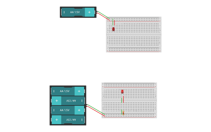 Circuit design BASIC CIRCUIT WITH A RESISTOR | Tinkercad