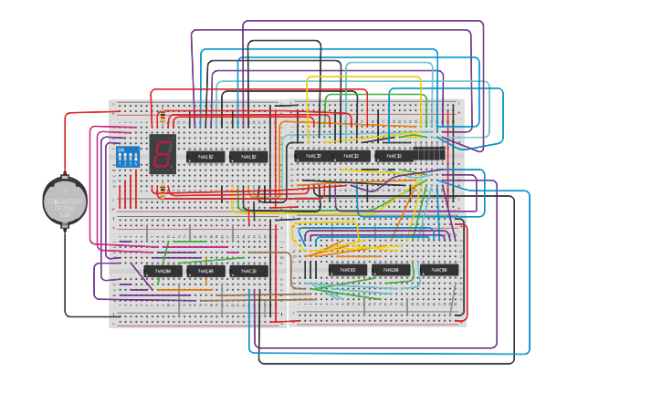 Circuit design 2 bit adder version 3 - Tinkercad