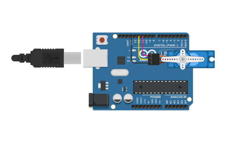 Circuit design Lab#4 Servo Motor - Sensor de Movimiento - Tinkercad