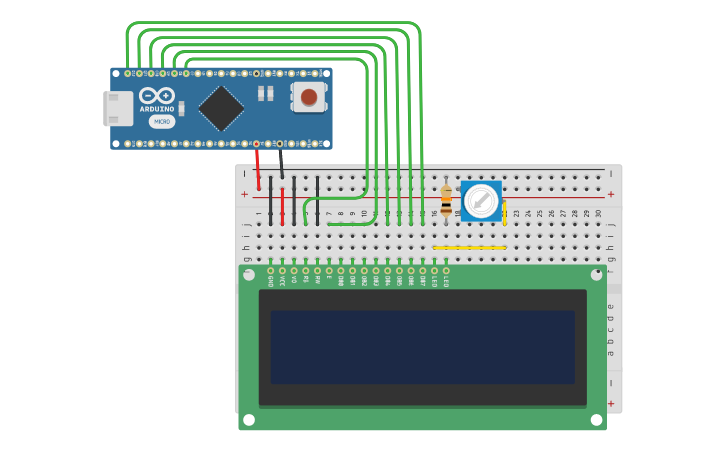 Circuit design LCD scrolling Text - Tinkercad Circuit design LCD scrolling Text - Tinkercad