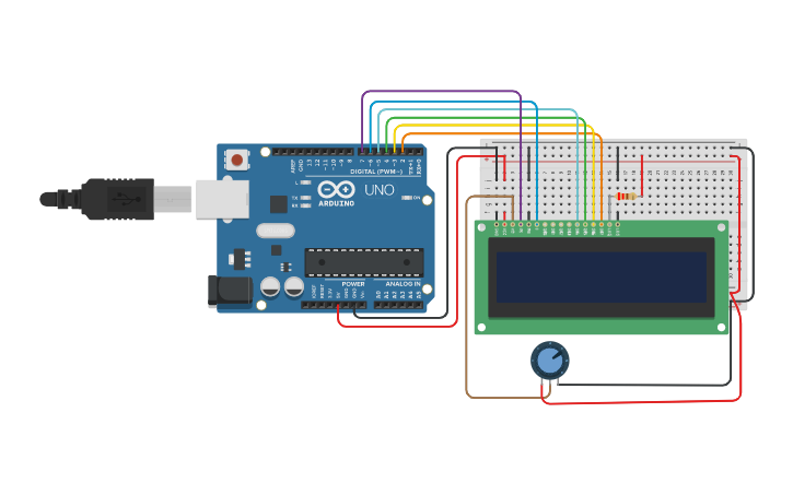 Circuit design LCD Display | Tinkercad