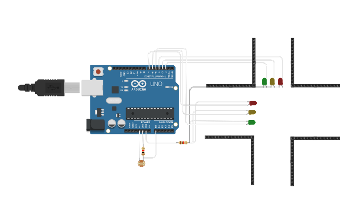 Circuit design Den Giao Thong - Tinkercad