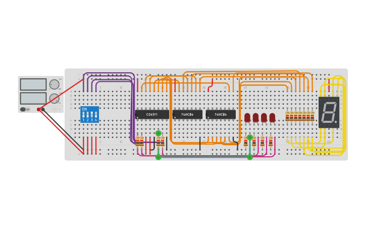 Circuit Design Decodificador Bcd7 Segmentos Tinkercad