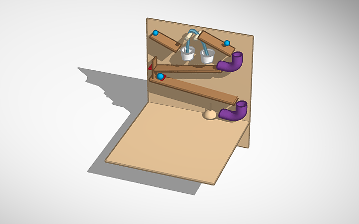 3D design Rube Goldberg machine design - Tinkercad