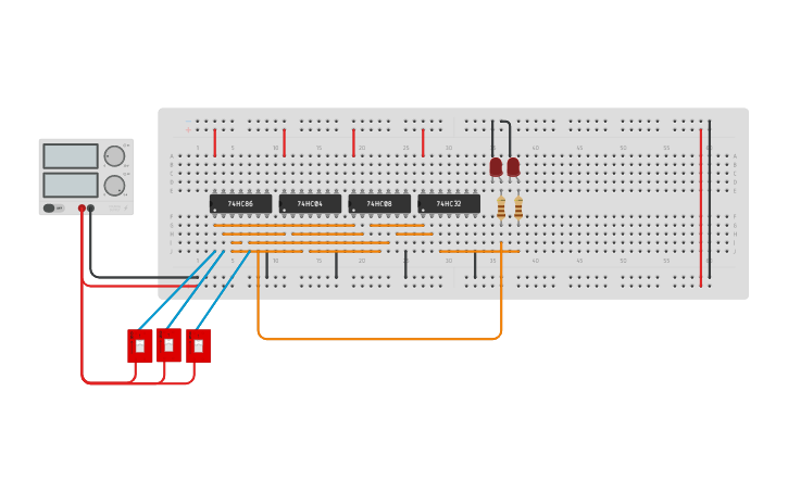 Circuit design Full Subtractor Circuit | Tinkercad