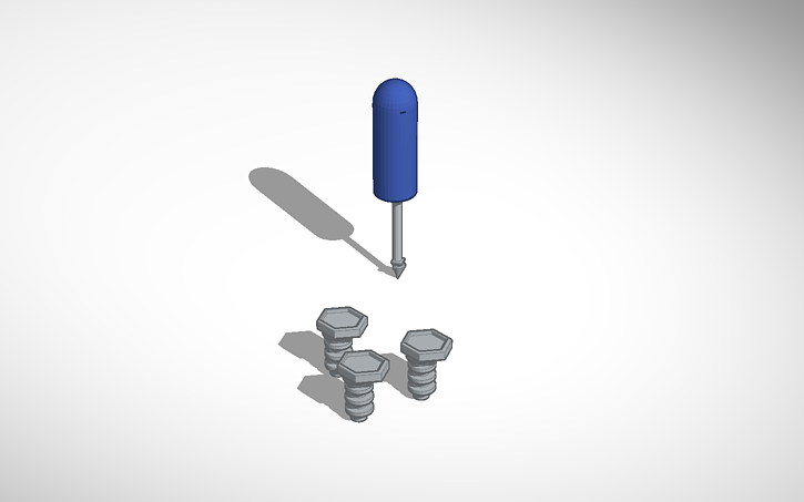 3D design screwdriver and screws - Tinkercad