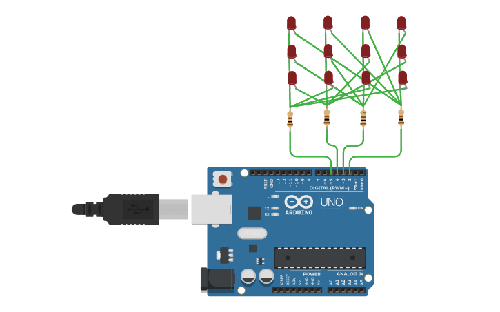 Circuit design Charlieplexing | Tinkercad