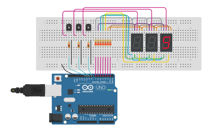 Circuit Design Multiplexado De Displays 7seg Tinkercad