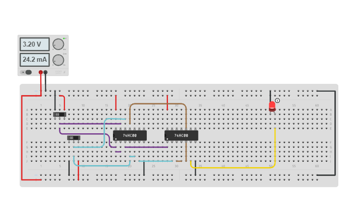 Circuit design XNOR Gate - Tinkercad