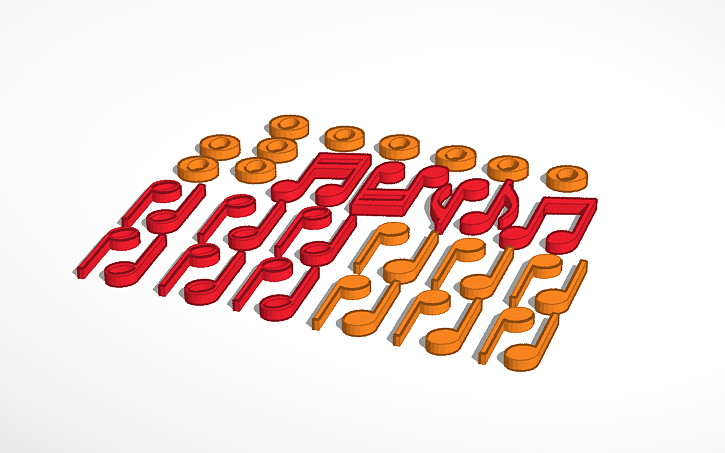3D design Music Notes - Tinkercad