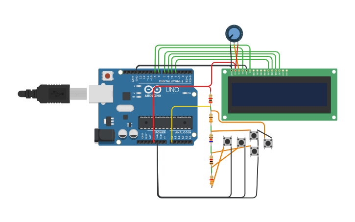 Circuit Design Lcd Arduino Con Temporizador Tinkercad