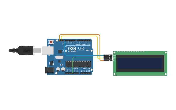 Circuit design LCD I2C - Tinkercad