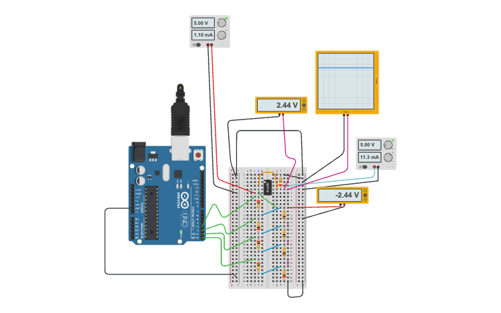 Circuit design DAC - Tinkercad