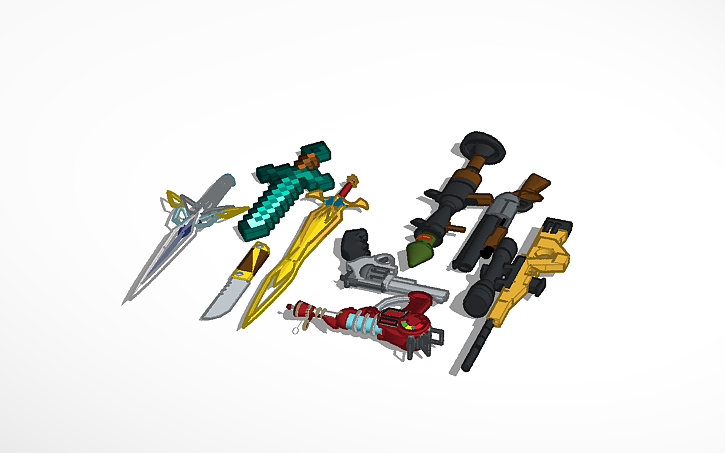 3D design Weapons (Swords, Guns...) | Tinkercad