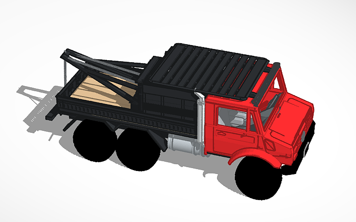 3D design mercedes unimog 6x6 offroad crane - Tinkercad