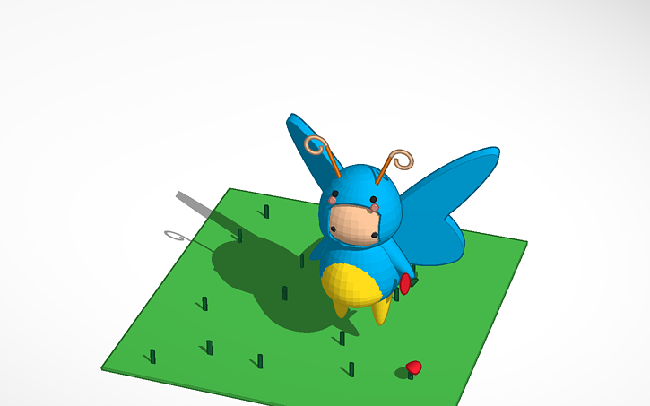 3D design butterfly chibi - Tinkercad