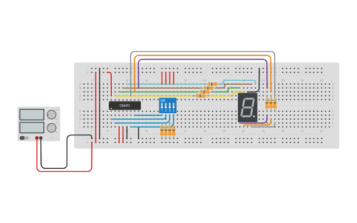 Circuit design Decodificador BCD para display de 7 segmentos (CD4511 ...