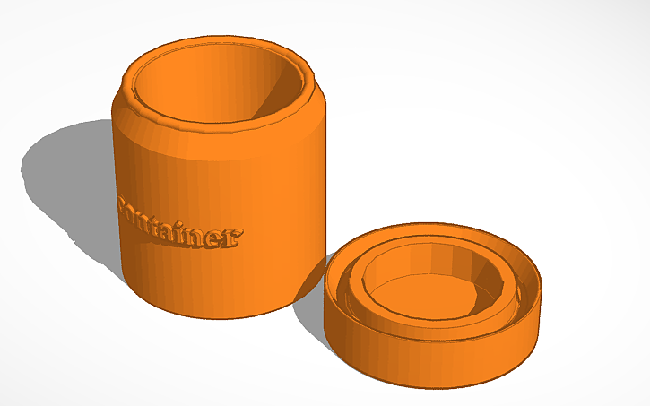 3D design container with lid - Tinkercad