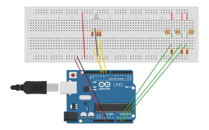 Circuit design Color Mixing Lamp - Tinkercad