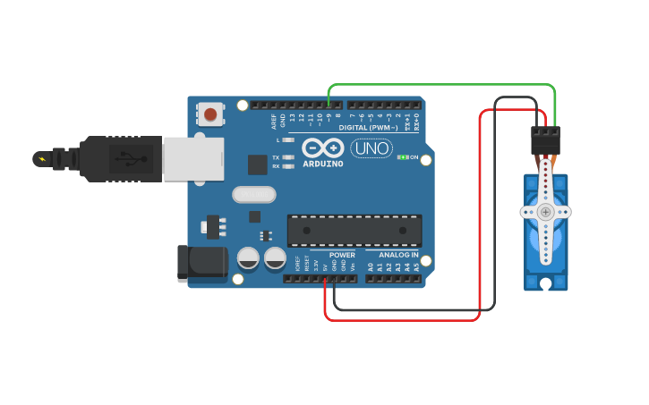 Circuit design microservermotor | Tinkercad