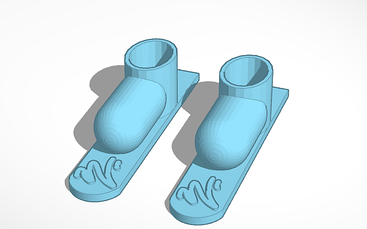 3D design Finger Skis - Tinkercad