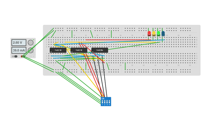 Circuit design Active Low Decoder - Tinkercad