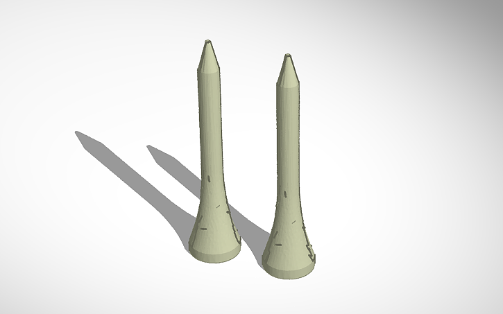 3D design Golf Tee X 2 - Tinkercad