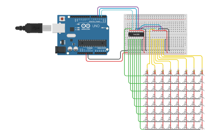 Circuit design 8x8 - Tinkercad
