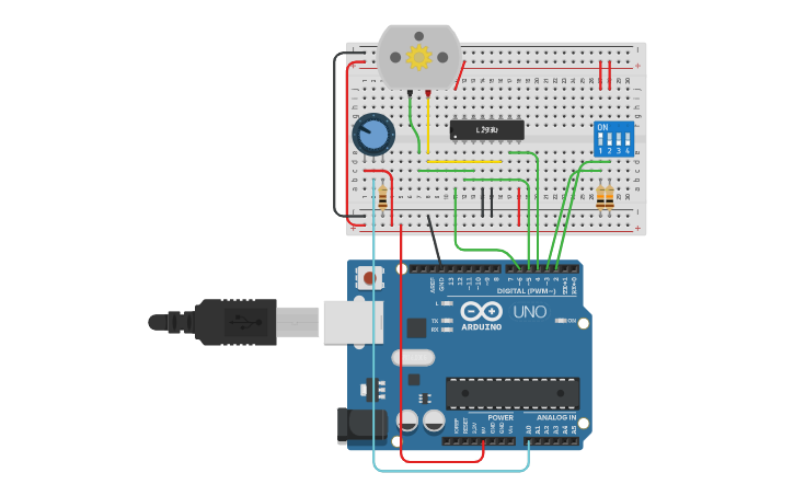 Circuit design Motor dc - Tinkercad