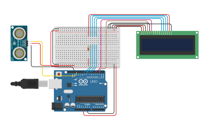 Circuit design smart Rainfall measurement system 19BEC0411 - Tinkercad