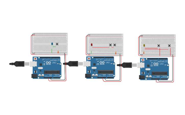 Circuit design Buttons and LED | Tinkercad