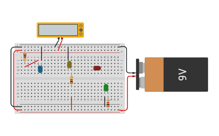 Circuit design Bread board theory act.2 | Tinkercad