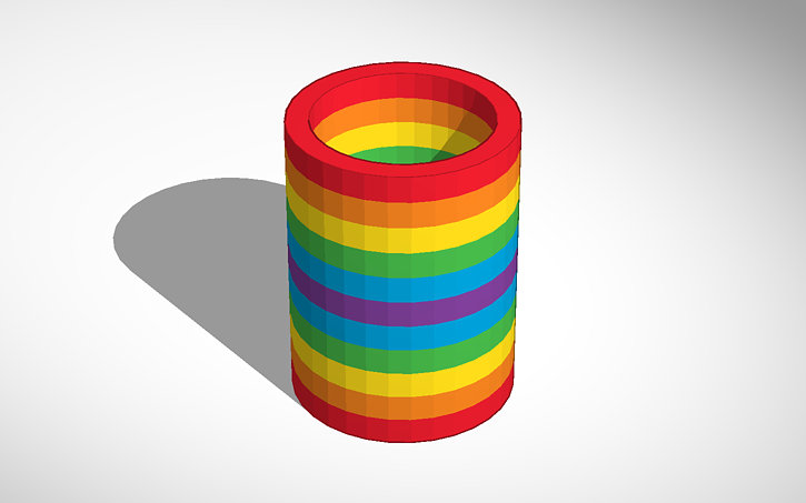 3D design rainbow cuff - Tinkercad