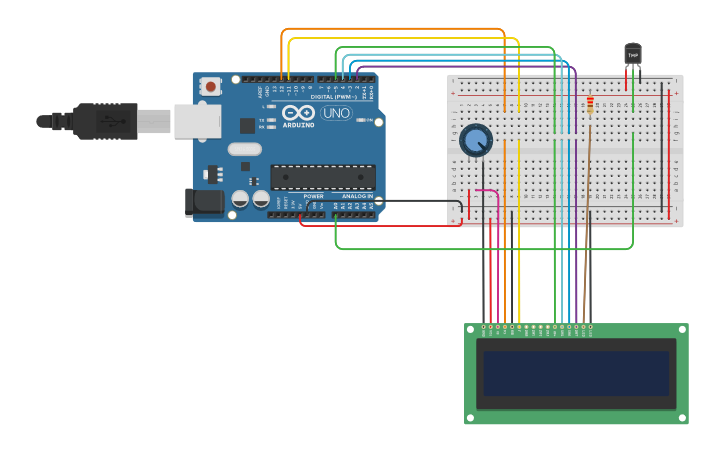 Circuit design Temperature Sensor using TMP36 - Tinkercad
