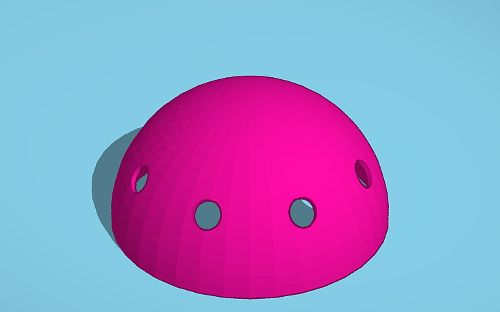 3D design half sphere - Tinkercad