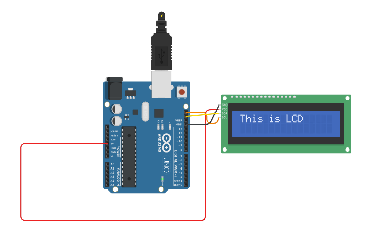 Circuit design LCD - Tinkercad