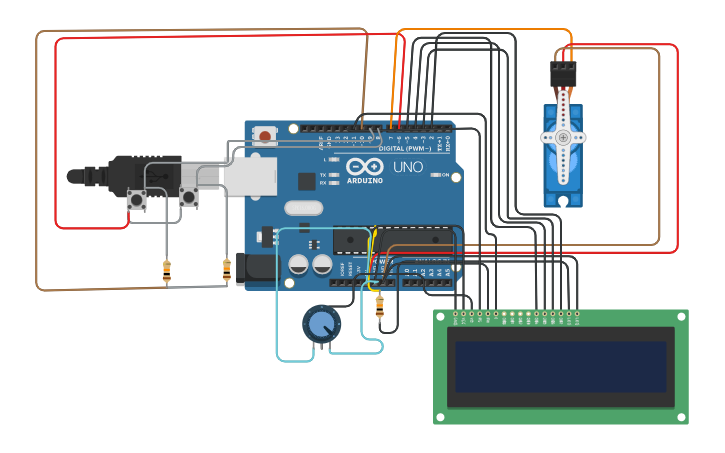 Circuit design smart car parking - Tinkercad