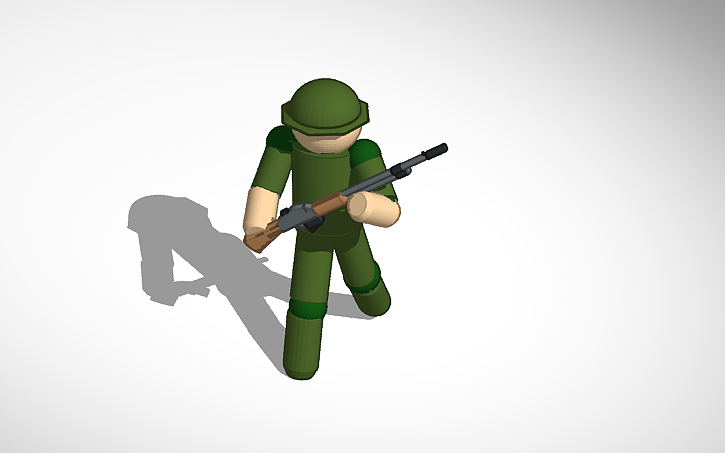 3D design WW1 Soldier Walking - Tinkercad