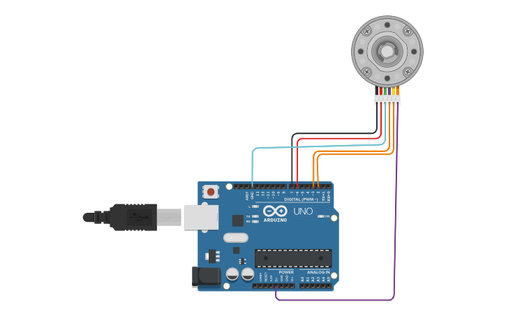 Circuit design MC450: Reading DC motor encoders | Tinkercad