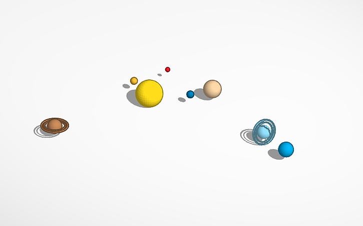3D design Solar System Model - Tinkercad