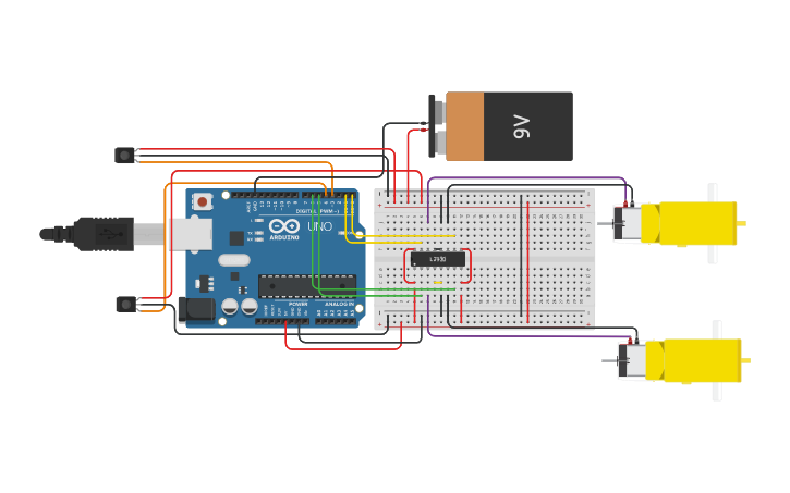 Circuit design Arduino Line Follower Robot - Tinkercad
