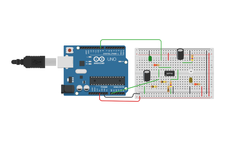 Circuit design Oximetro con Arduino UNO - Tinkercad