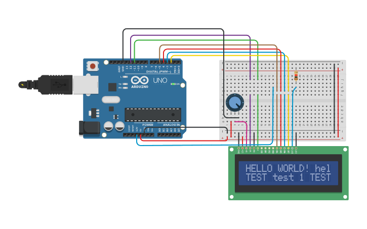 Circuit design LCD Screen Manipulation Act#1 - Tinkercad