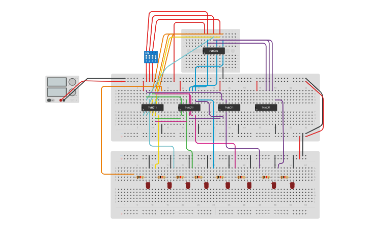 Circuit design 3:8 Decoder - Tinkercad