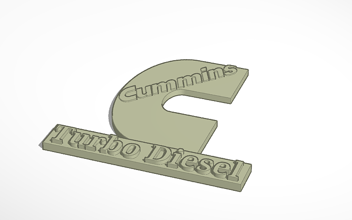 3D design Cummins Logo - Tinkercad