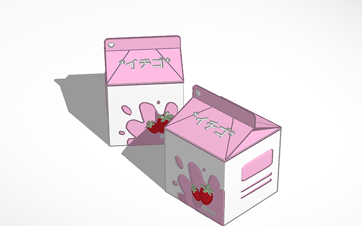 3D design strawberry milk - Tinkercad
