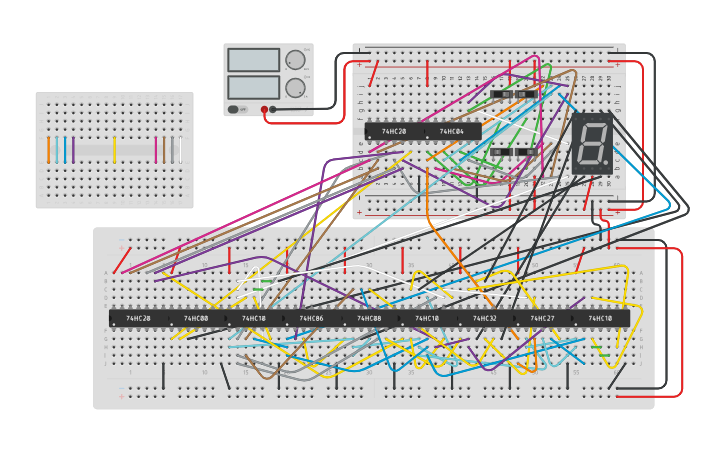 Circuit design Copy of 7 segment BCD decoder - Tinkercad