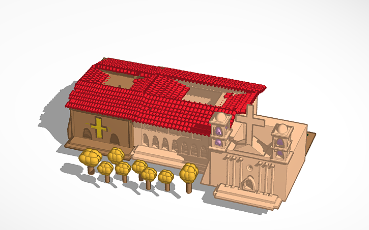 3D design Mission Santa Barbara Project - Tinkercad