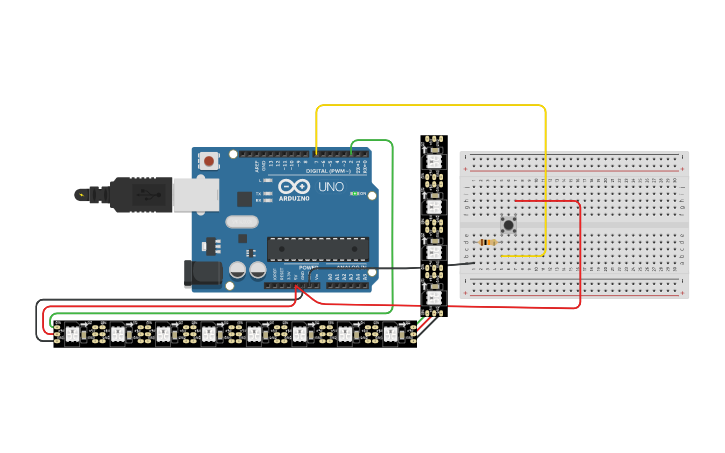 Circuit design Copy of Neopixel Example | Tinkercad